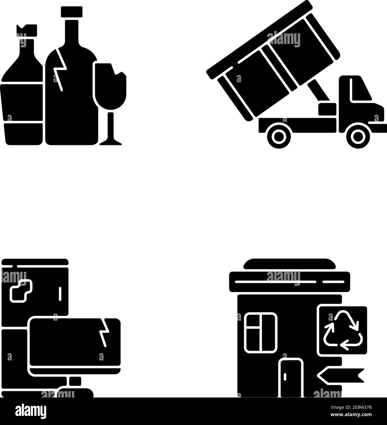 Waste management garbage truck Black and White Stock Photos & Images ...