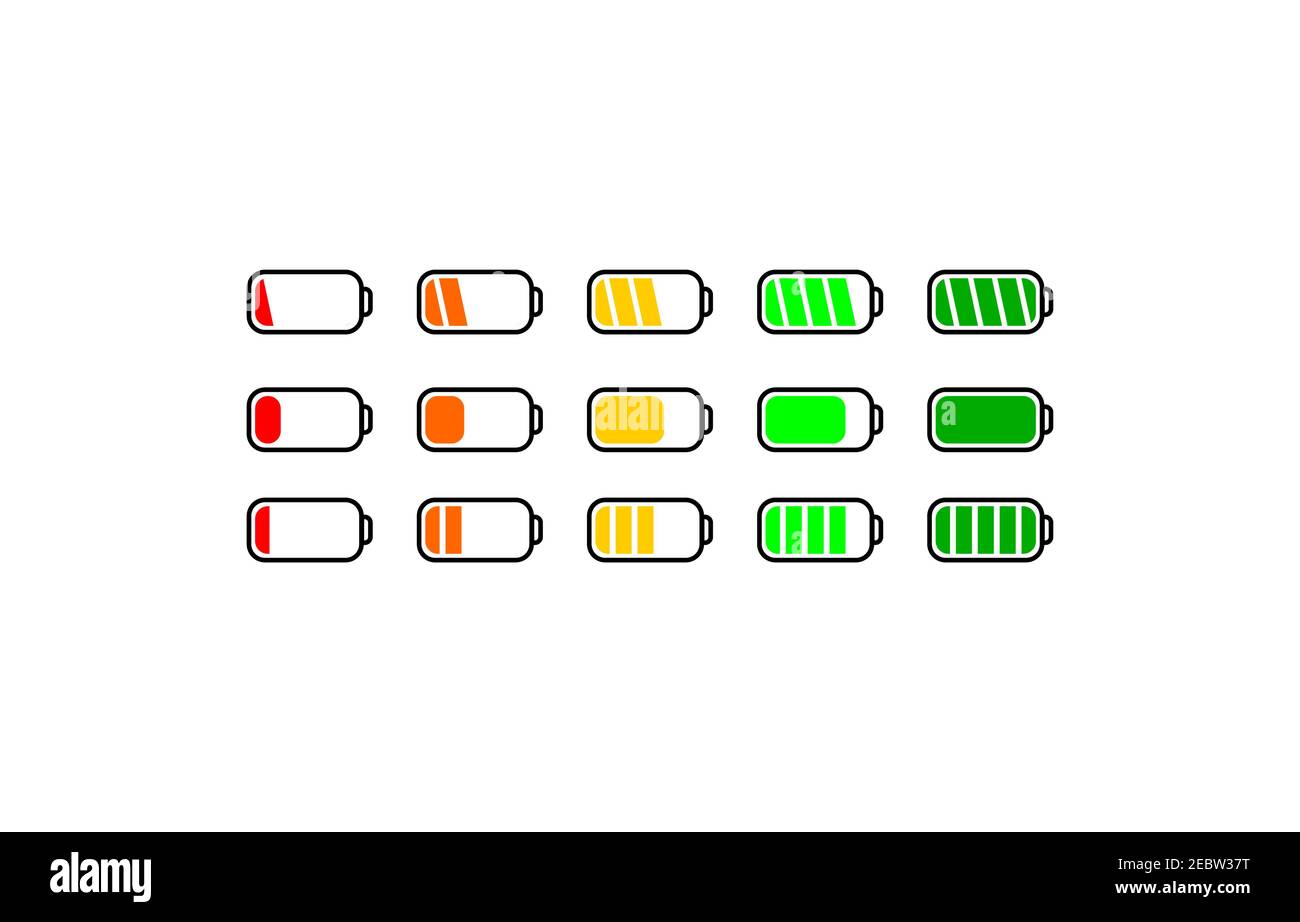 Vector of Battery Charge Level Indicator Bar Icon Template suitable for ...