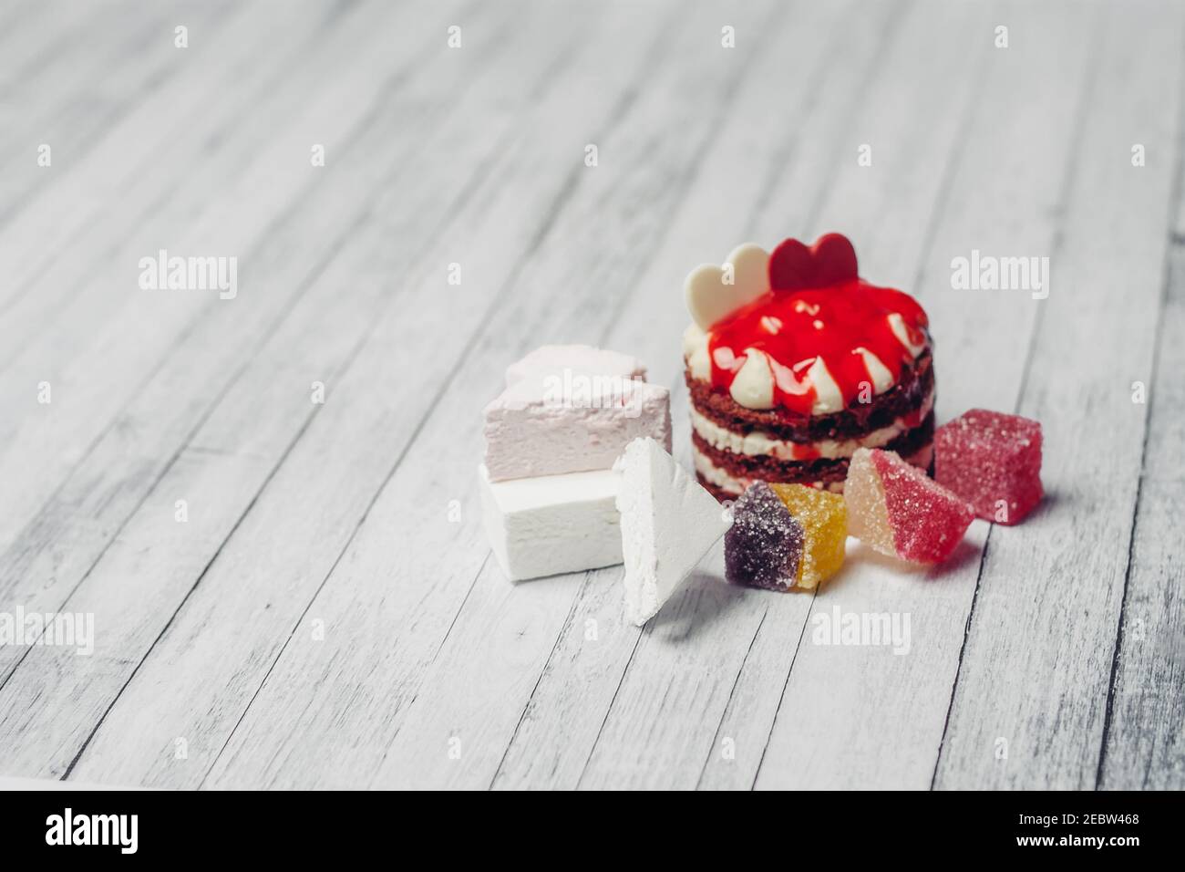 red round cake delight delicacy food diet wooden background Stock Photo ...