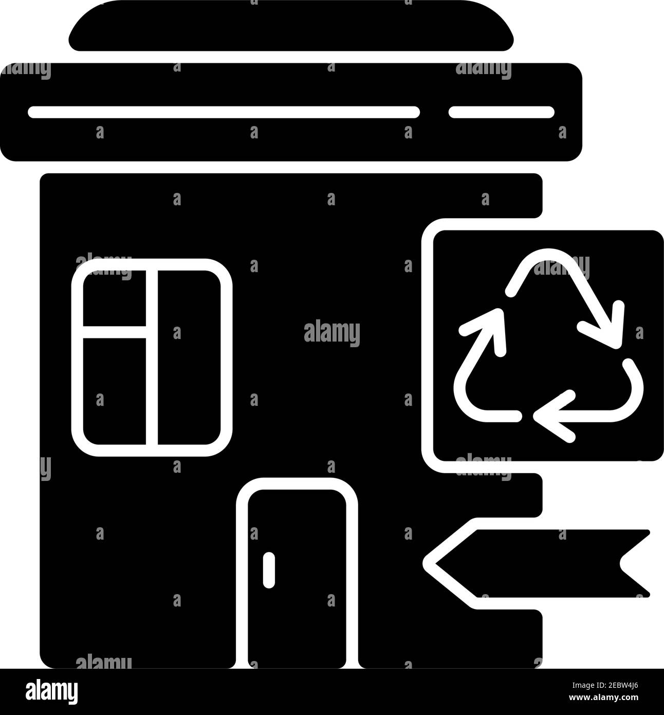 Recycling collection center black glyph icon Stock Vector Image & Art ...