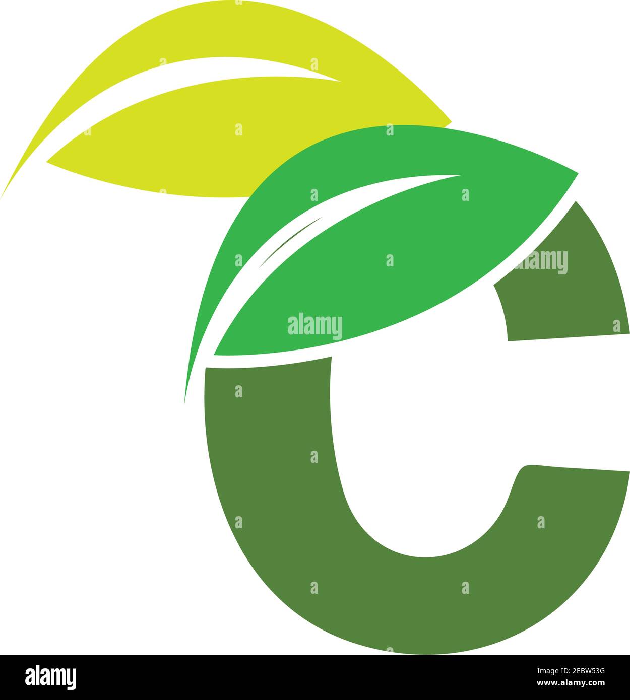 Green eco letters C logo with leaves. /symbol / alphabet / botanical ...