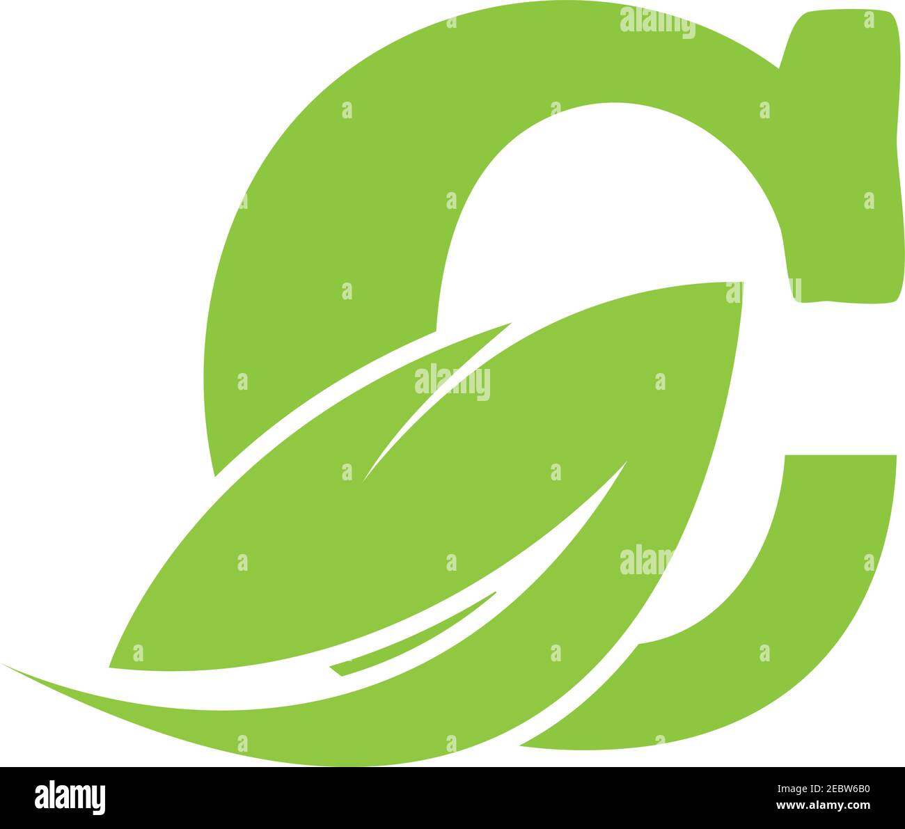 Green eco letters C logo with leaves. /symbol / alphabet / botanical ...