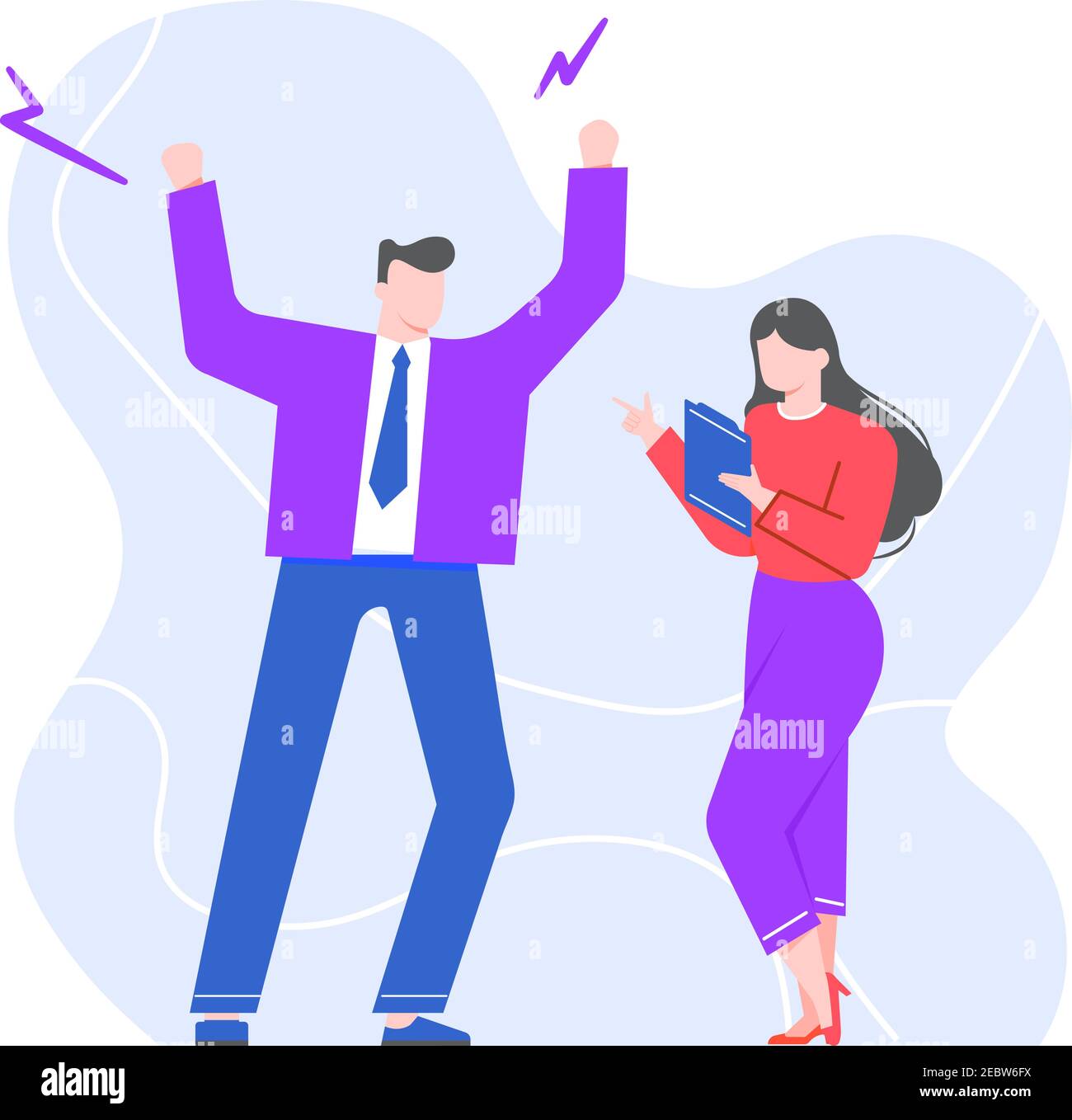 Angry boss scolds employee, scream and angering Stock Vector Image ...