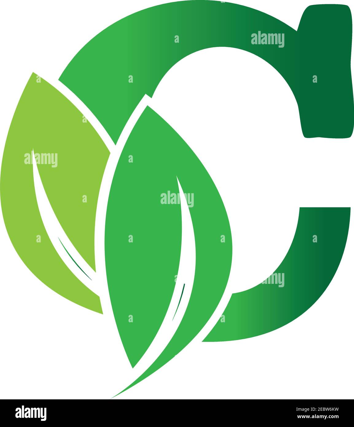 Green eco letters C logo with leaves. /symbol / alphabet / botanical ...