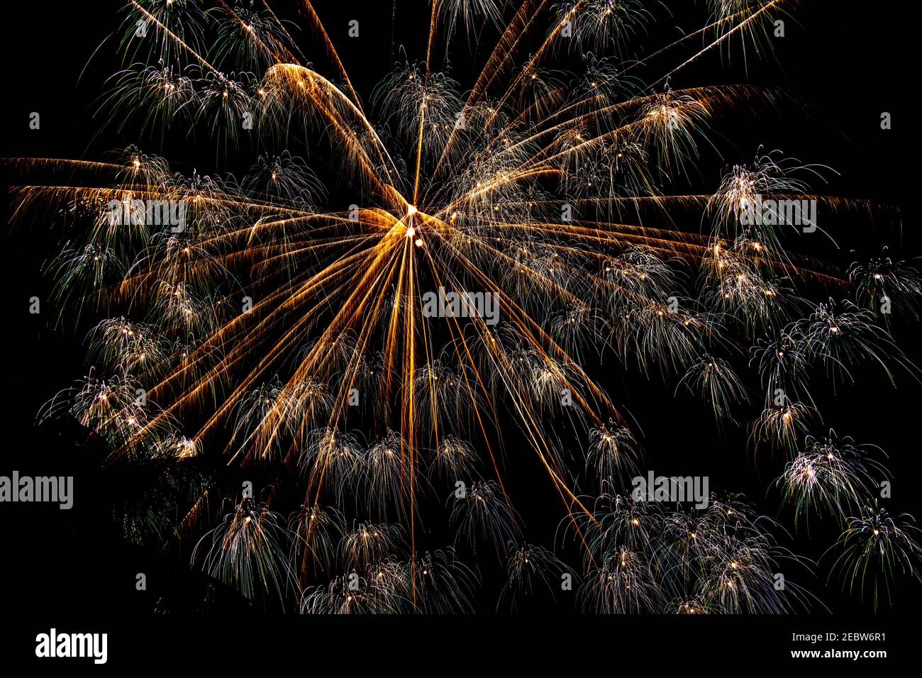 Fireworks on night sky Stock Photo - Alamy