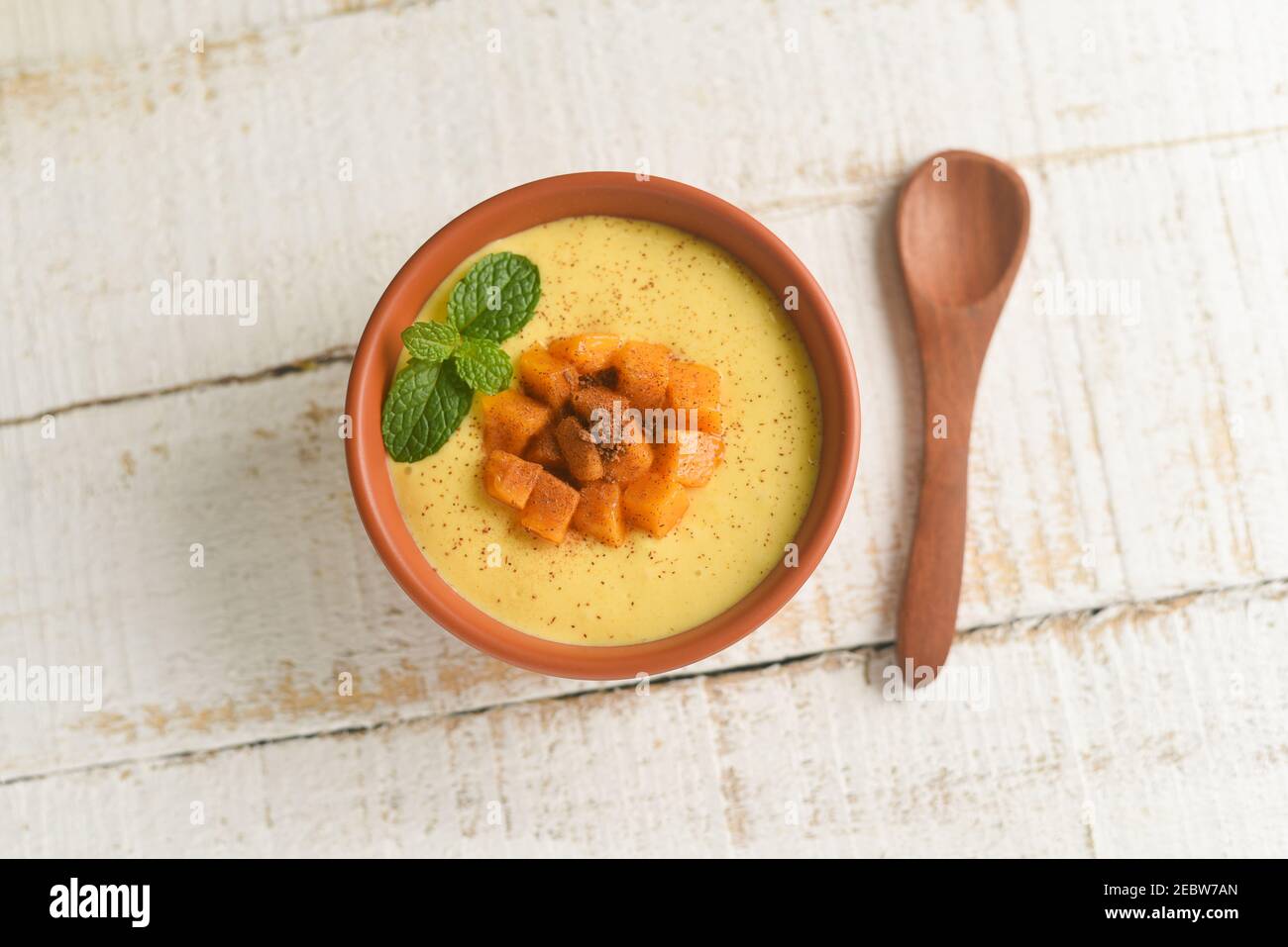 Mango Panna cotta with mango jelly and mint Mithai dessert, mango ...