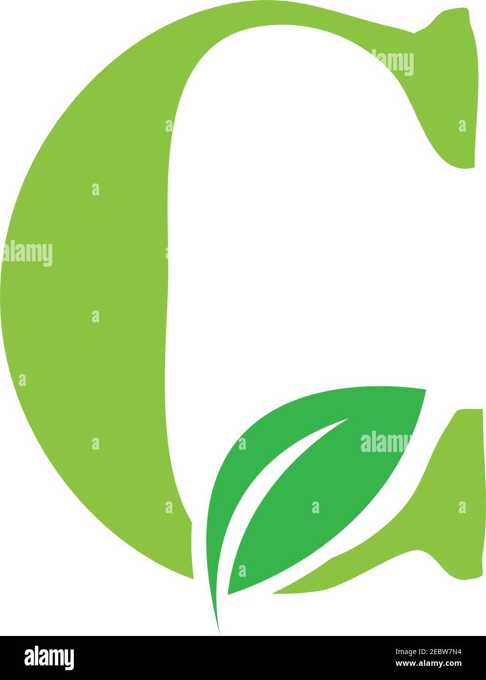 Green eco letters C logo with leaves. /symbol / alphabet / botanical ...