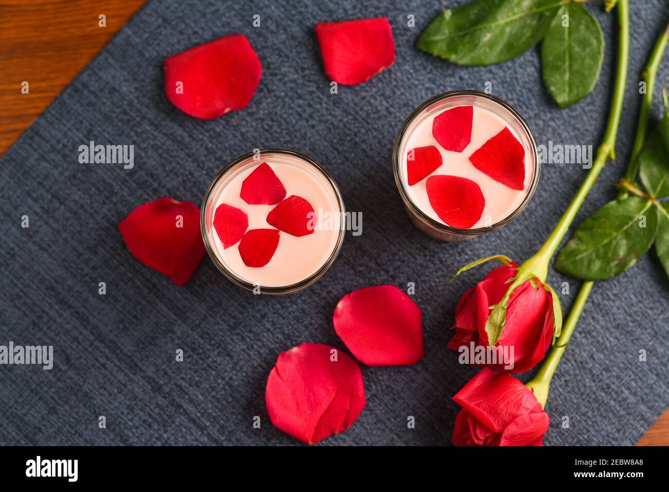 Rose milk , Rose shake , Gulab Shake with rose petals Indian valentines ...