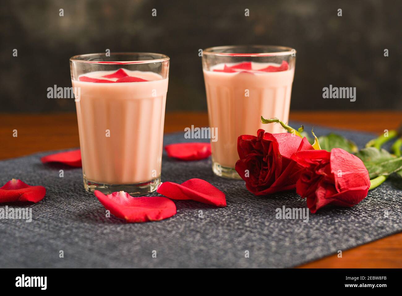 Rose milk , Rose shake , Gulab Shake with rose petals Indian valentines ...