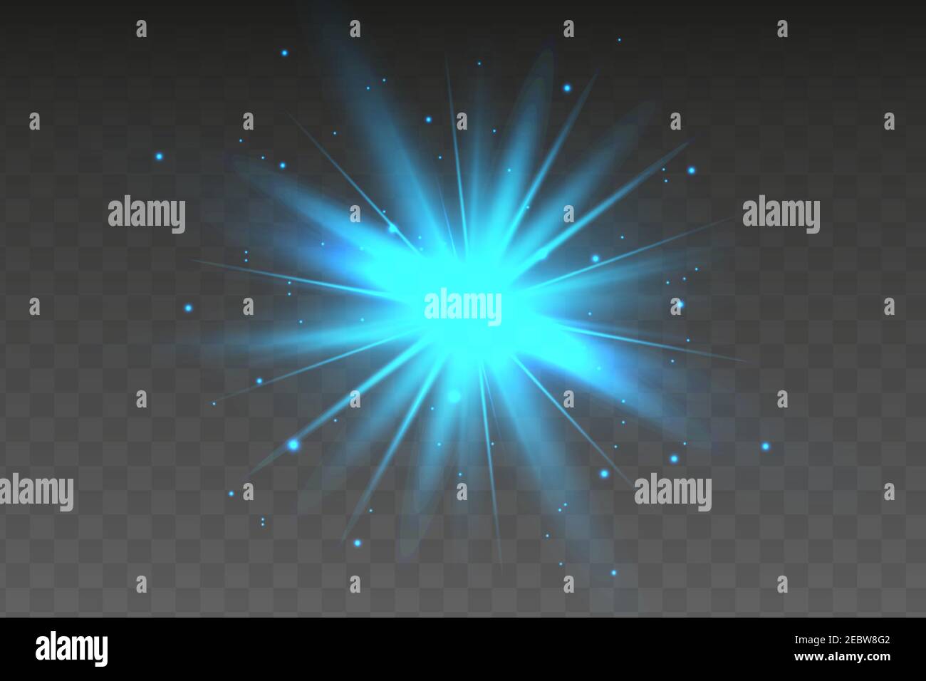 Blue glowing lights effects isolated on background. Glow light effect ...
