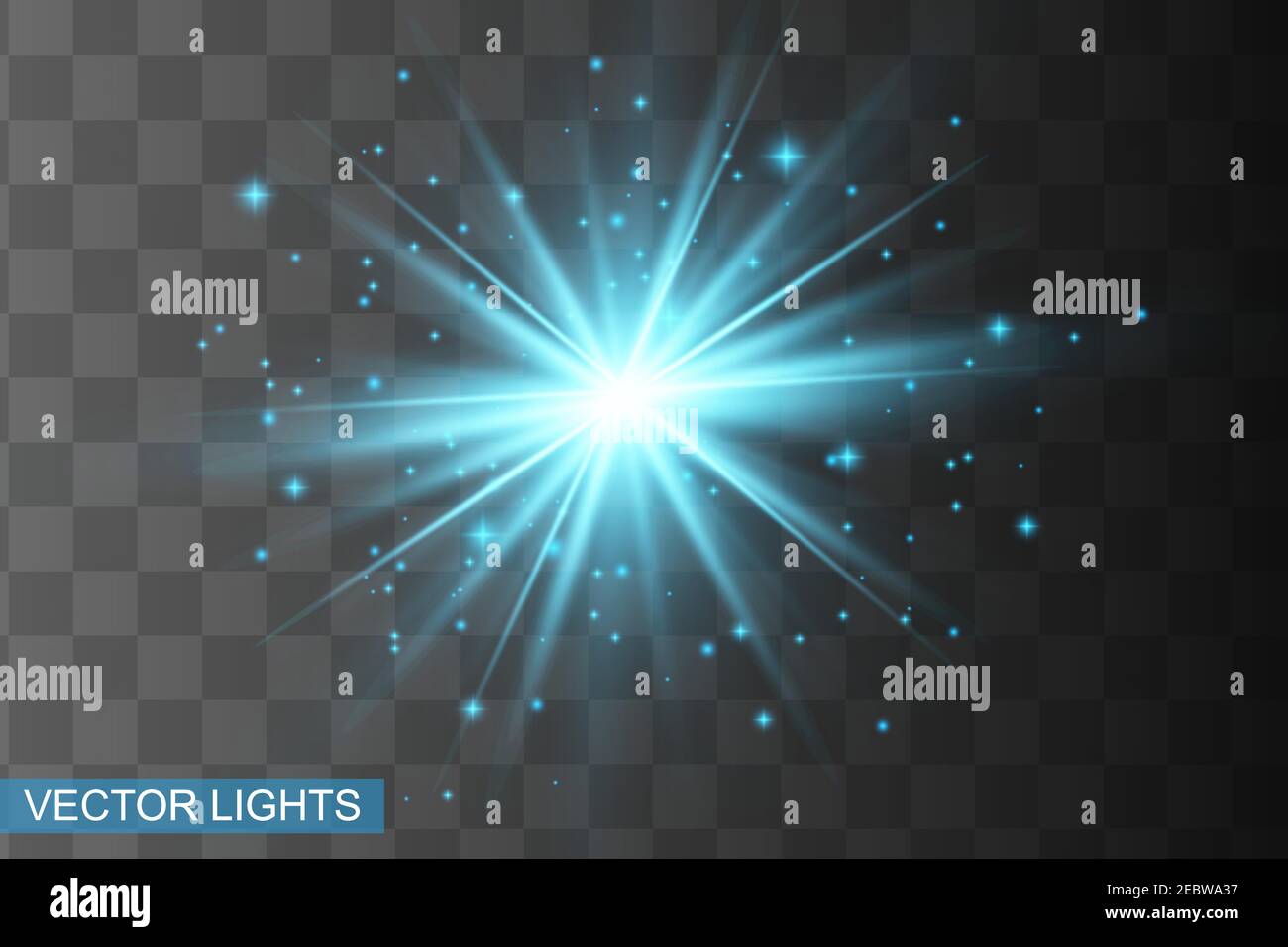 Blue glowing lights effects isolated on background. Glow light effect ...