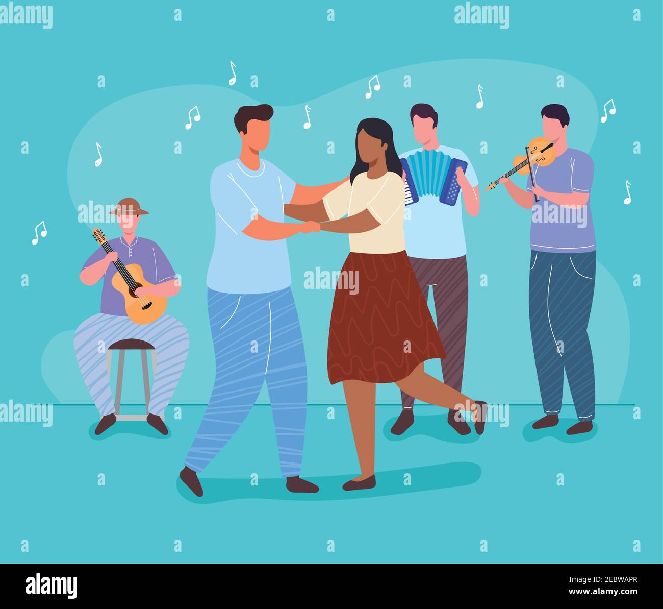 Live band dancing Stock Vector Images - Alamy