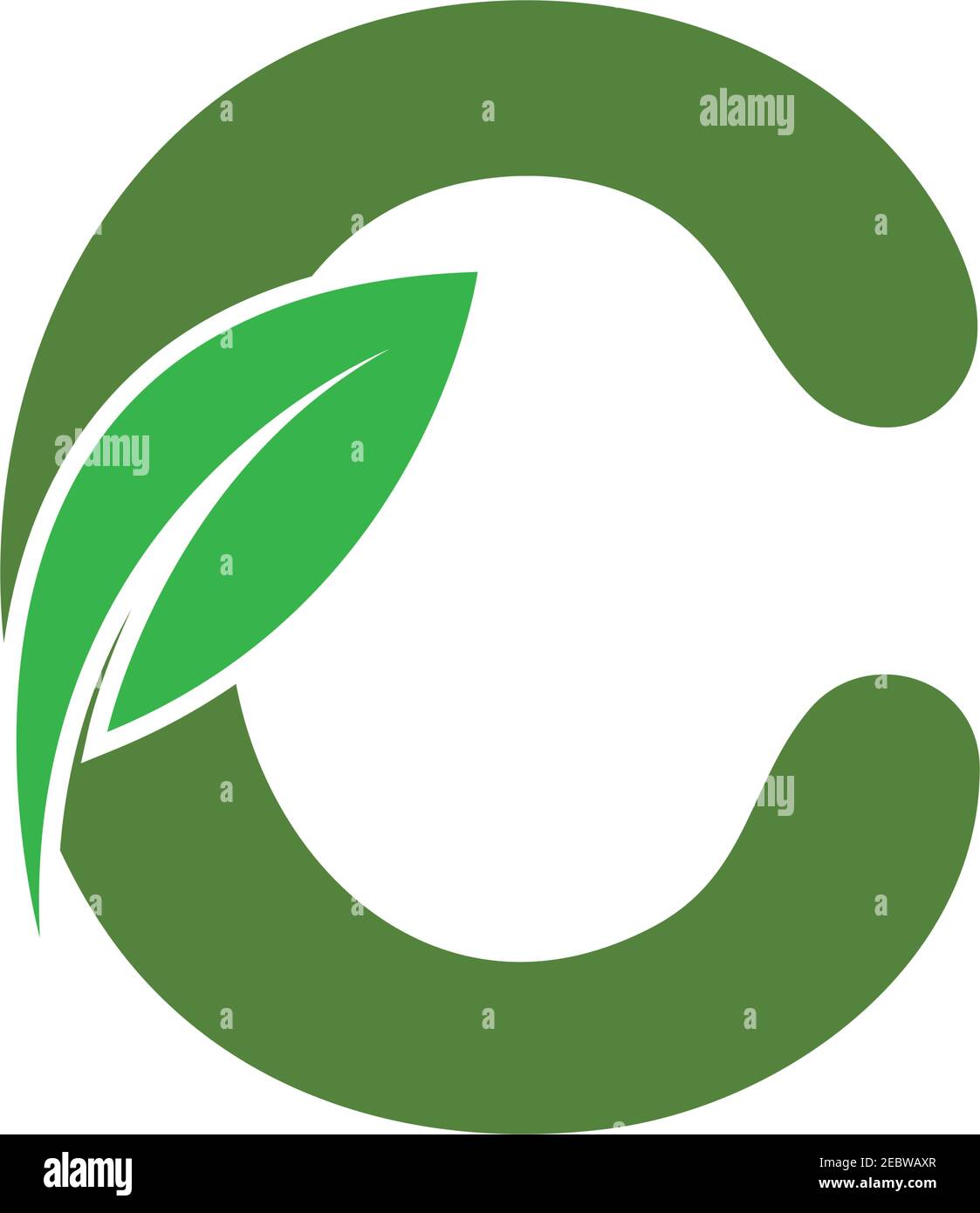 Green eco letters C logo with leaves. /symbol / alphabet / botanical ...