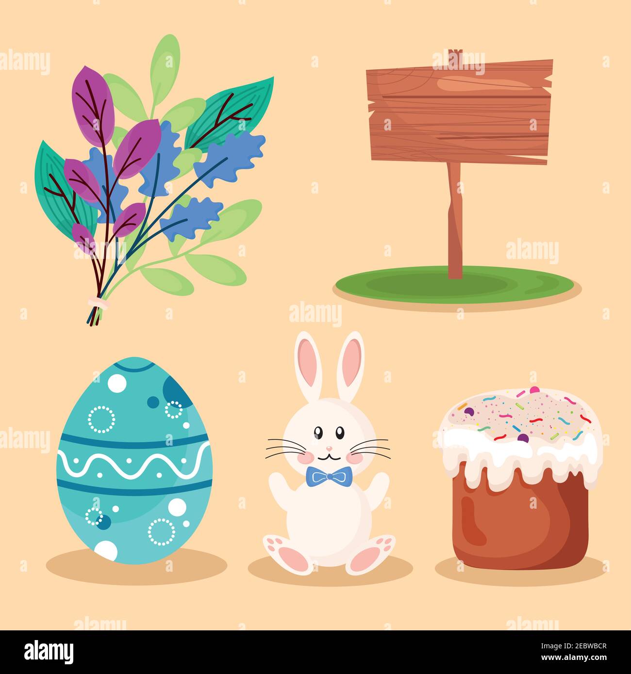 Five flowers painted Stock Vector Images - Alamy