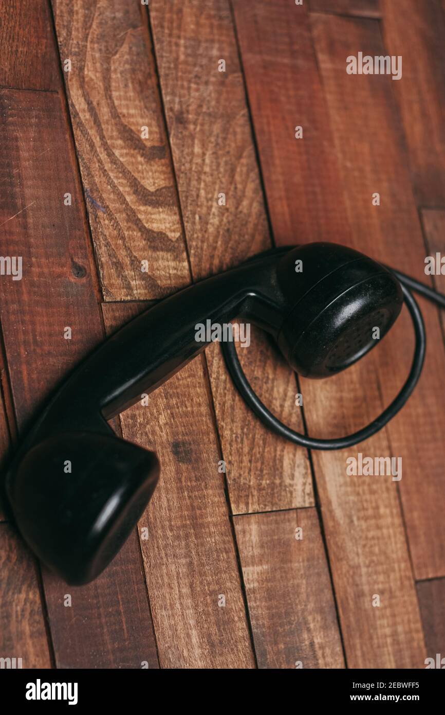 telephone communication classic style technology top view Stock Photo ...