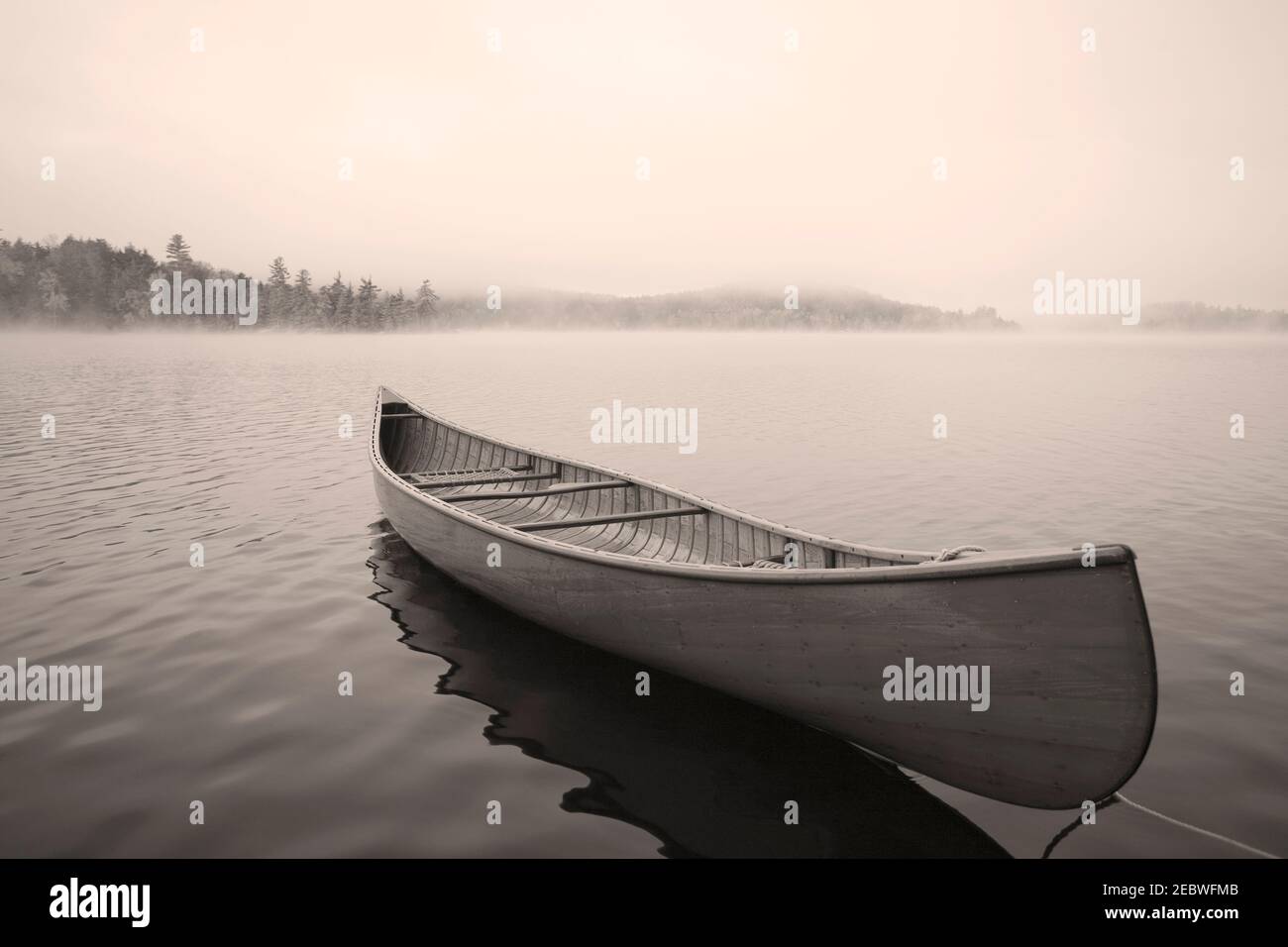 Empty Canoe Silhouette