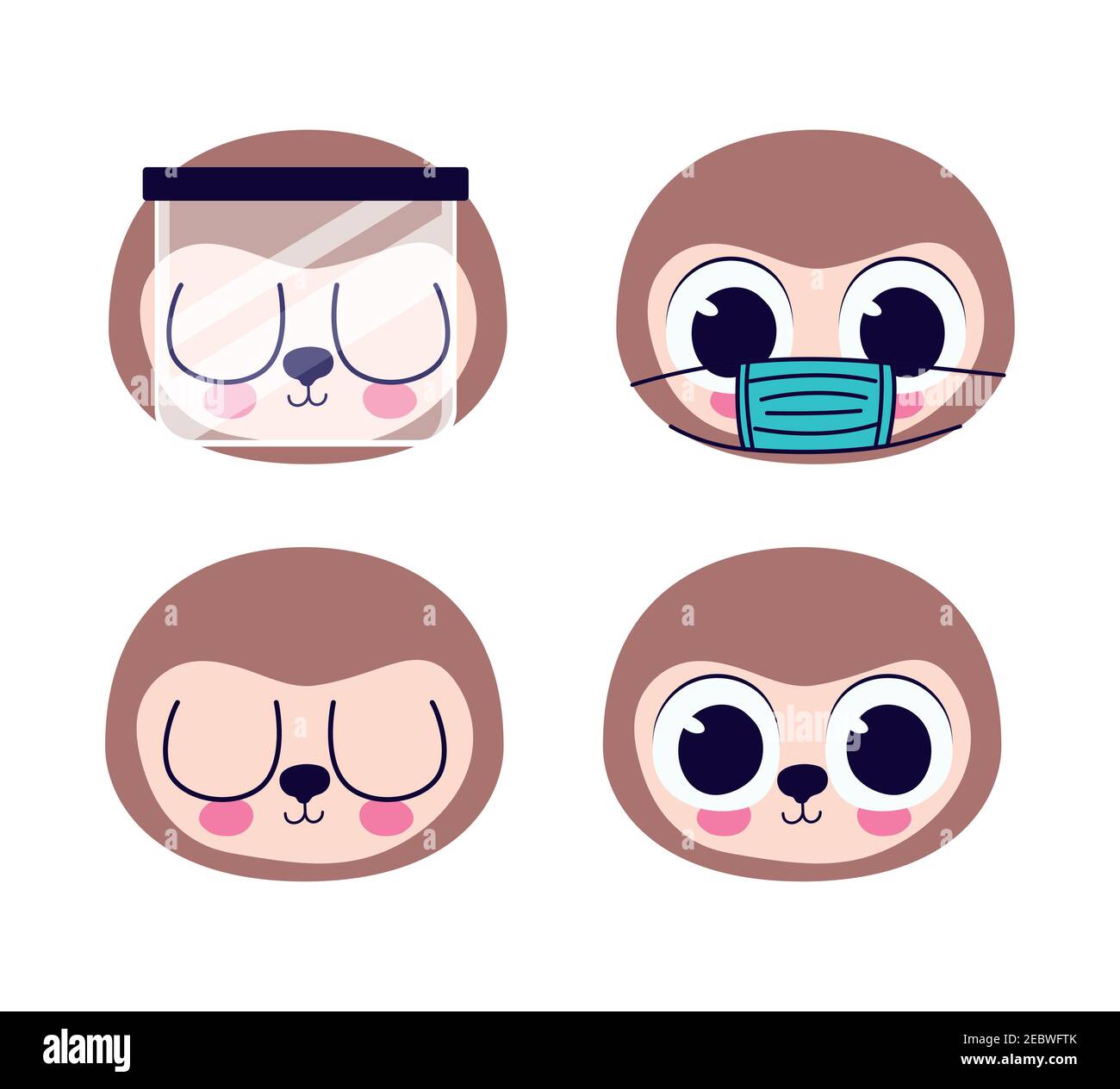 bundle of cute sloths stickers Stock Vector Image & Art - Alamy