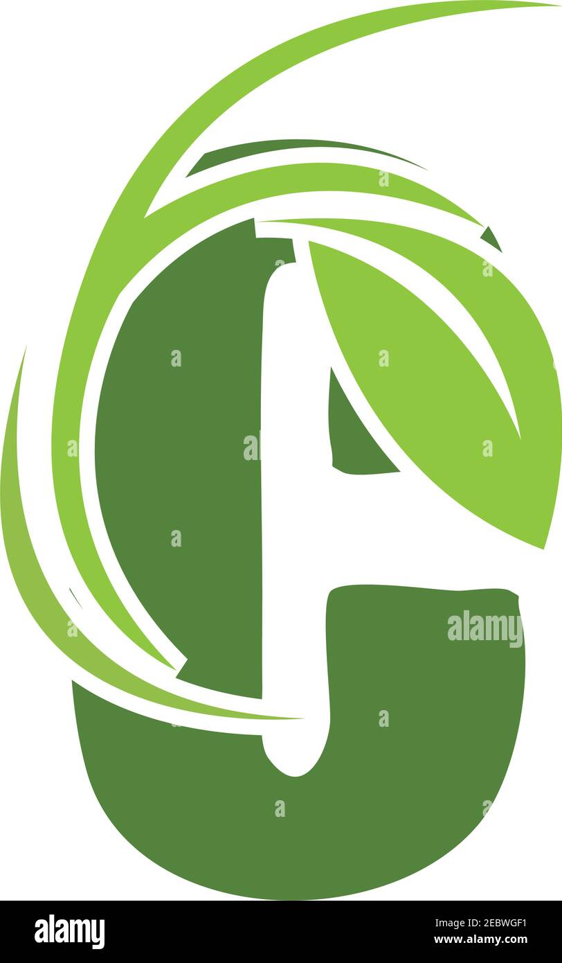 Green eco letters C logo with leaves. /symbol / alphabet / botanical ...