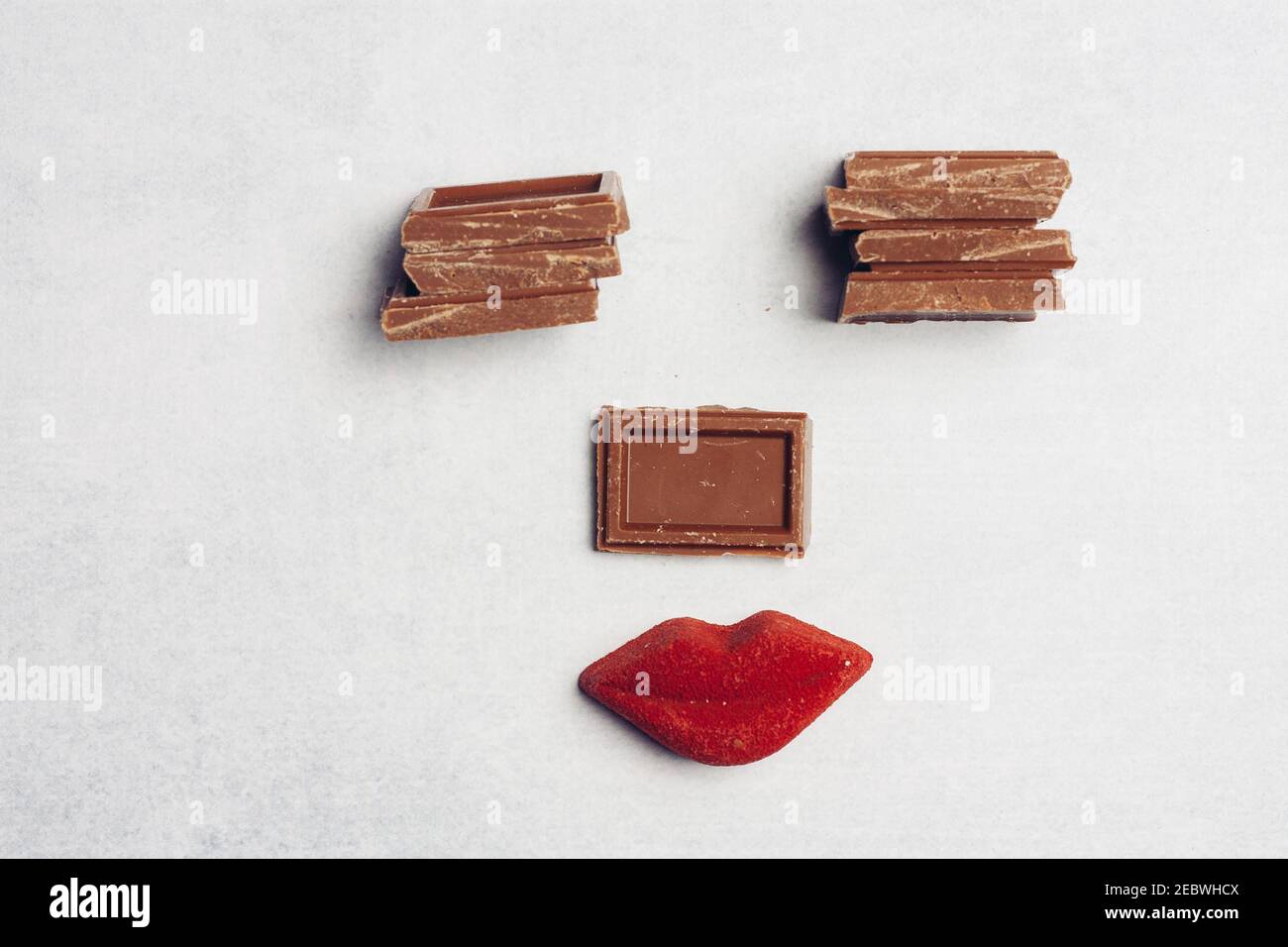 Lips chocolate close isolated hi-res stock photography and images - Alamy