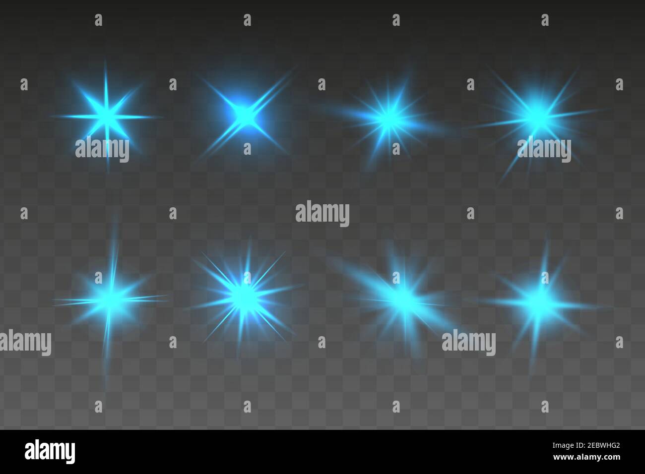 Blue glowing lights effects isolated on background. Glow light effect ...