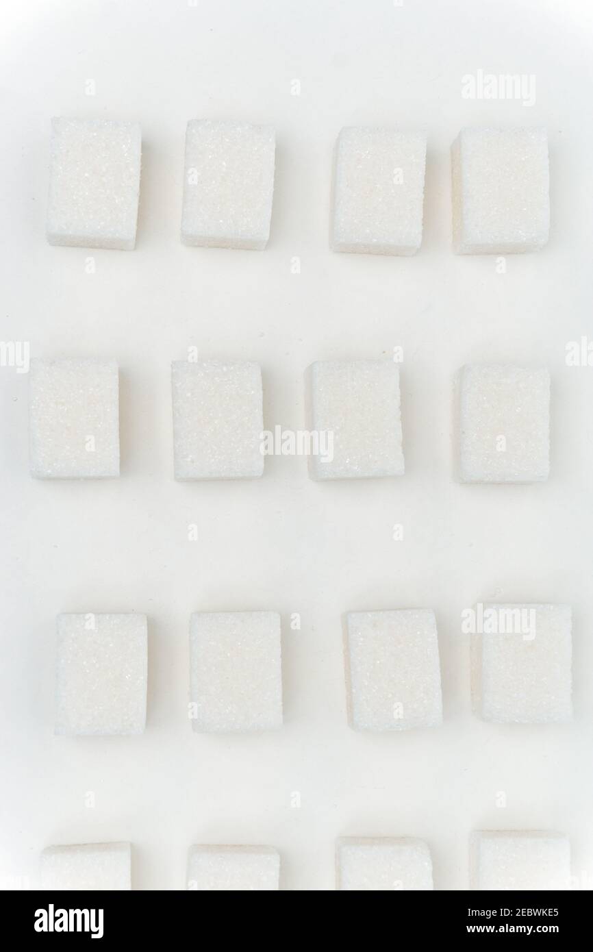sugar cubes evenly spaced sweets ingredient top view Stock Photo - Alamy