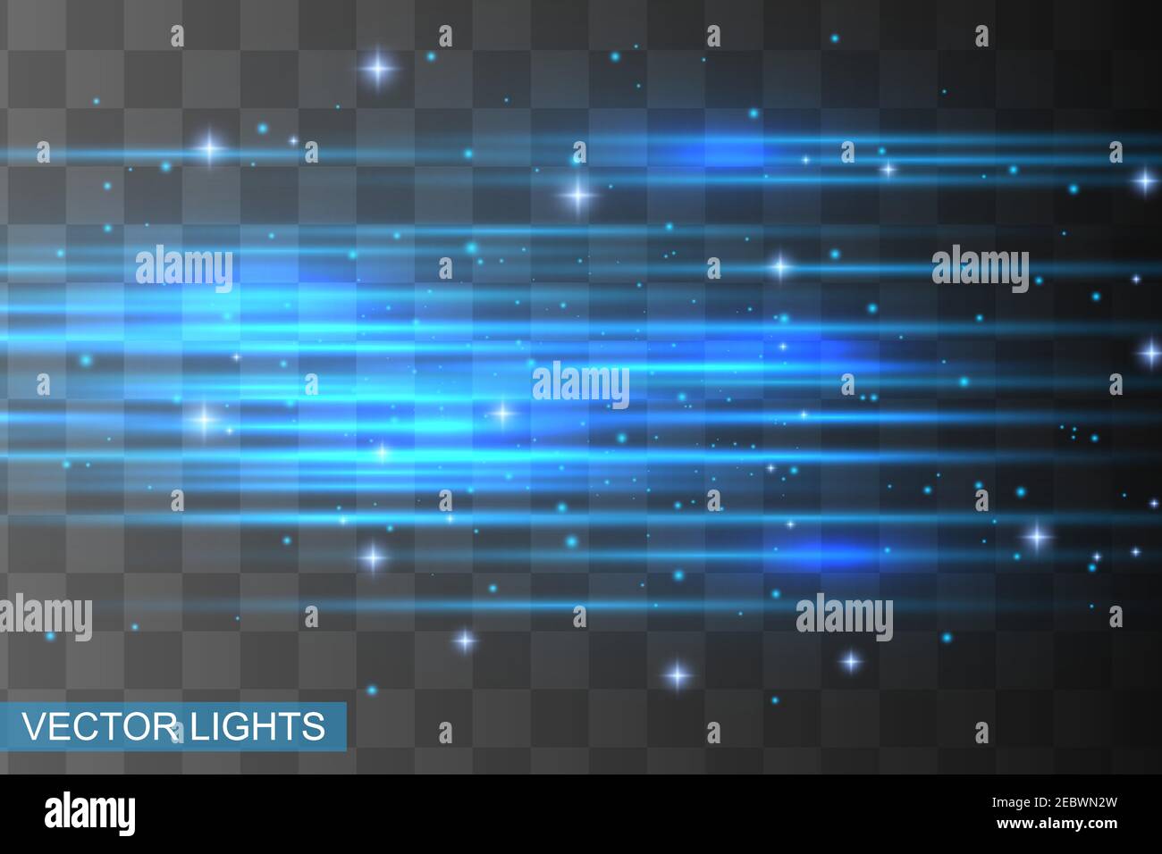 Abstract blue laser beam. Transparent isolated on black background ...