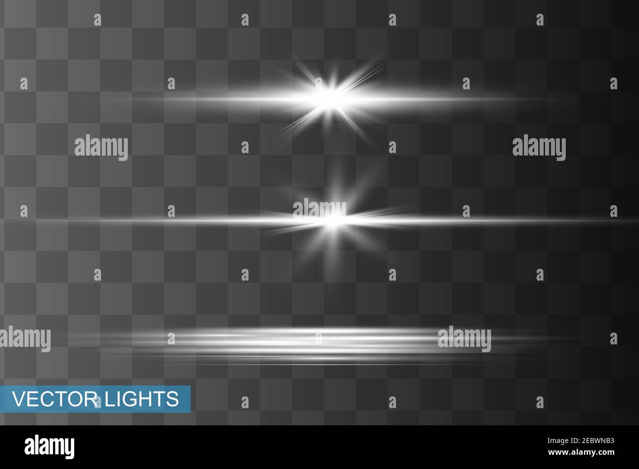 Abstract white laser beam. Transparent isolated on black background ...