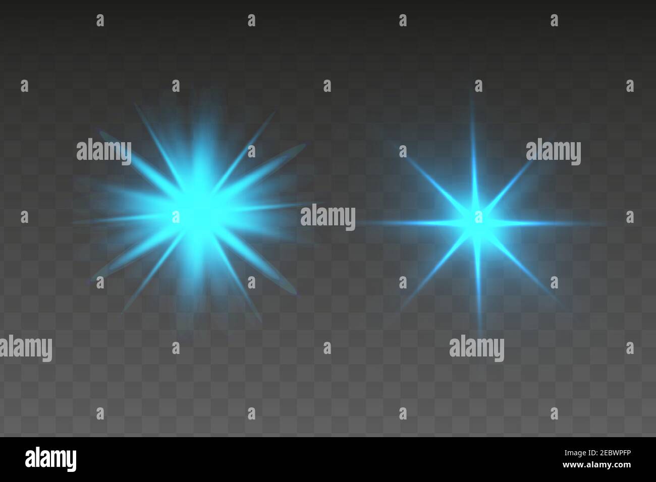 Blue glowing lights effects isolated on background. Glow light effect ...