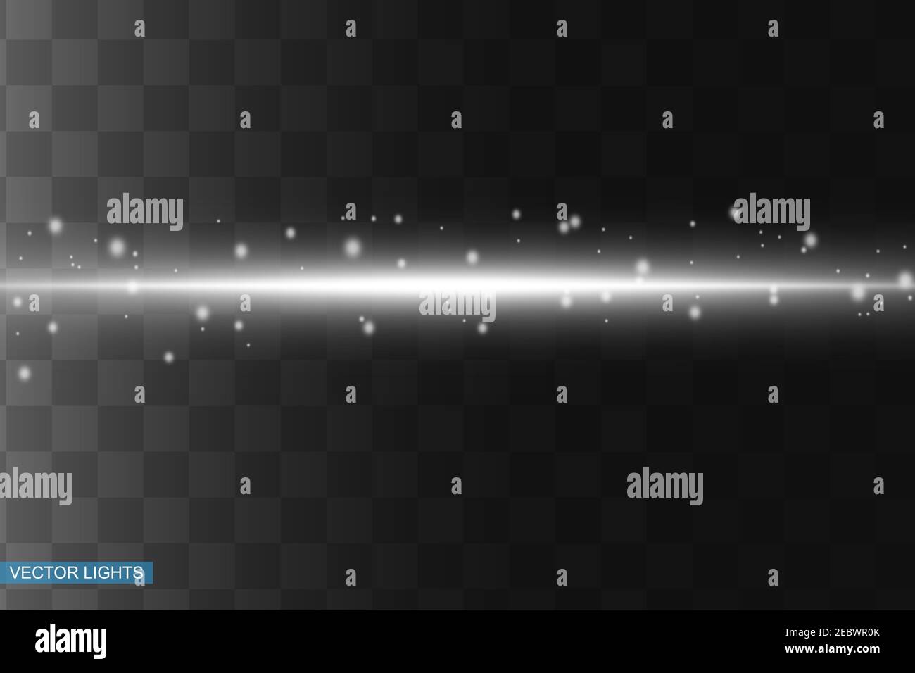 Abstract white laser beam. Transparent isolated on black background ...