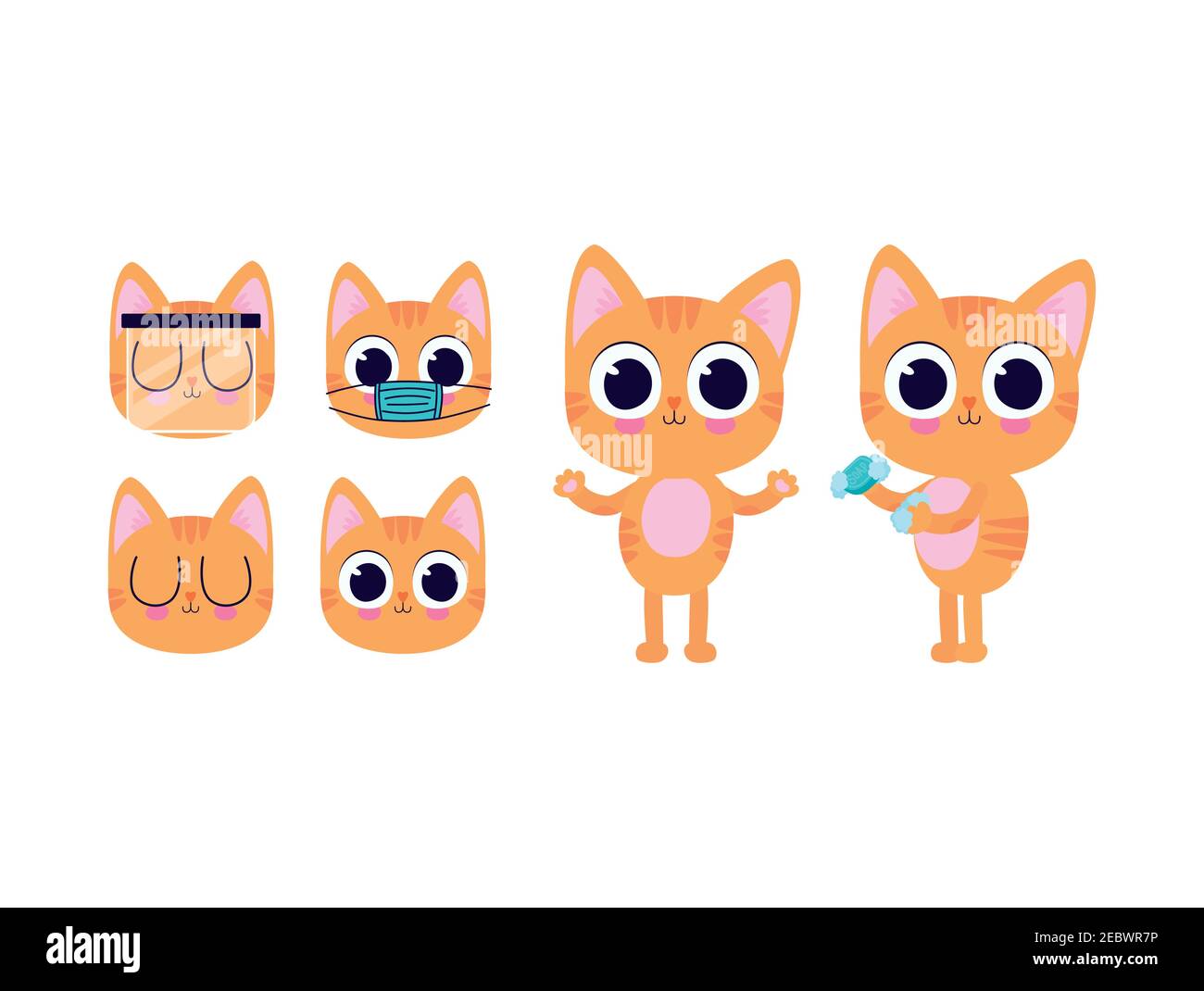 set of cute kittys stickers Stock Vector Image & Art - Alamy
