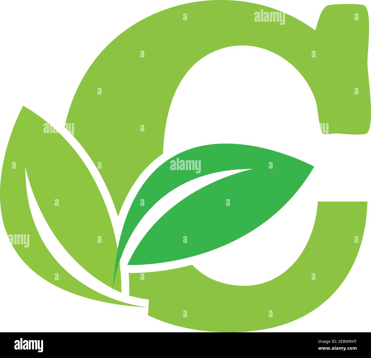 Green eco letters C logo with leaves. /symbol / alphabet / botanical ...