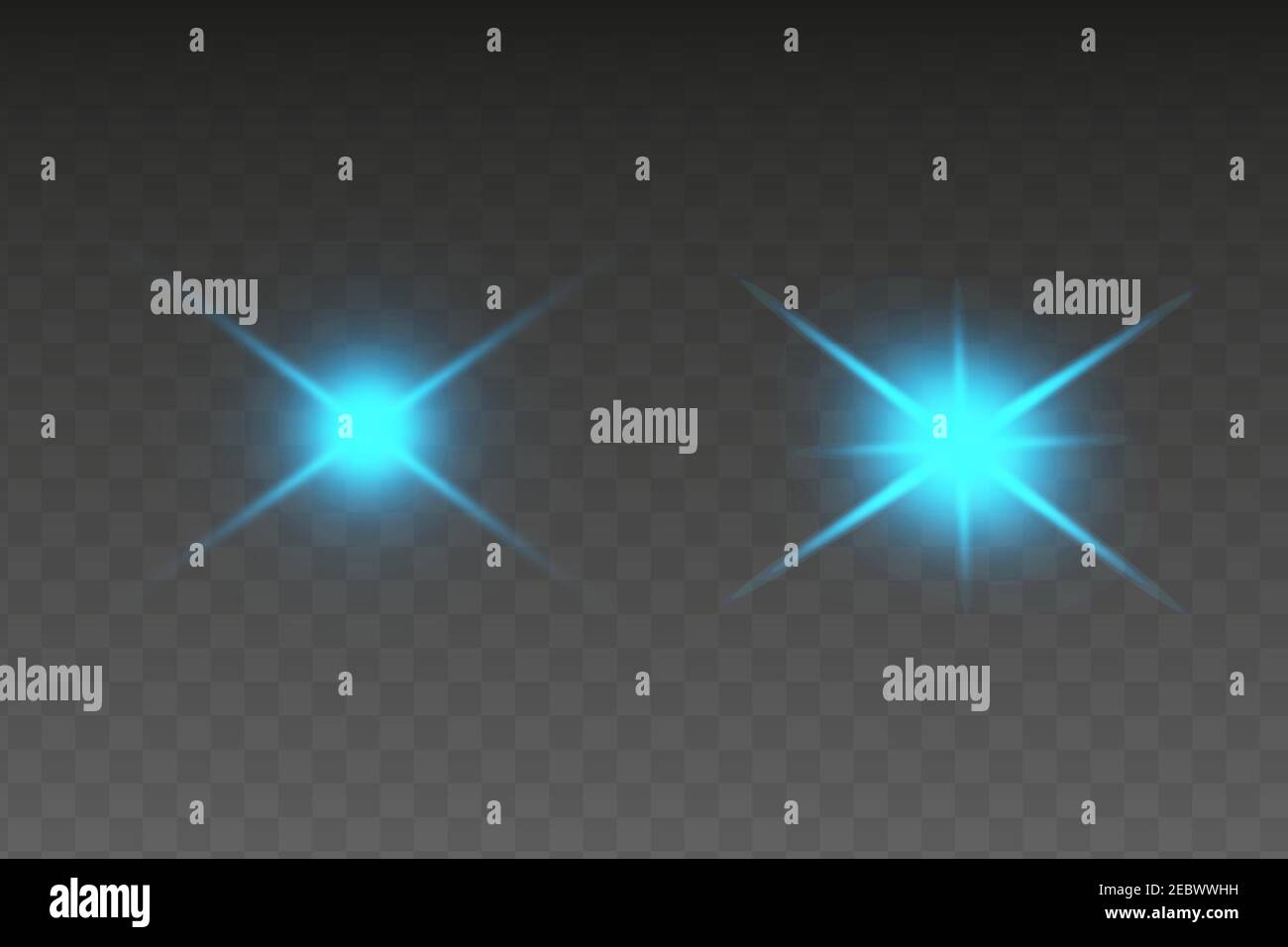 Blue glowing lights effects isolated on background. Glow light effect ...