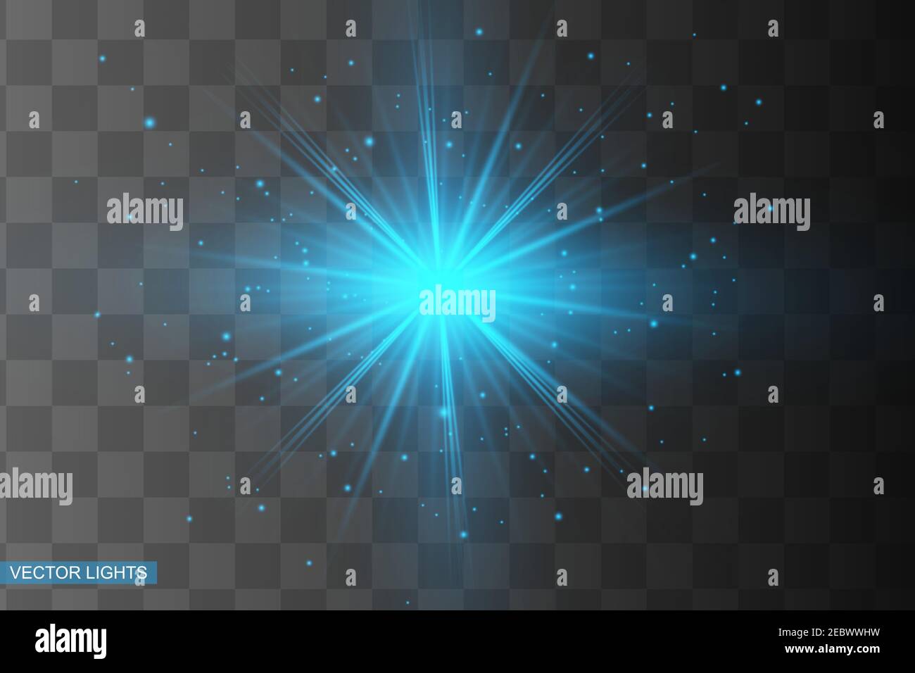 Blue glowing lights effects isolated on background. Glow light effect ...