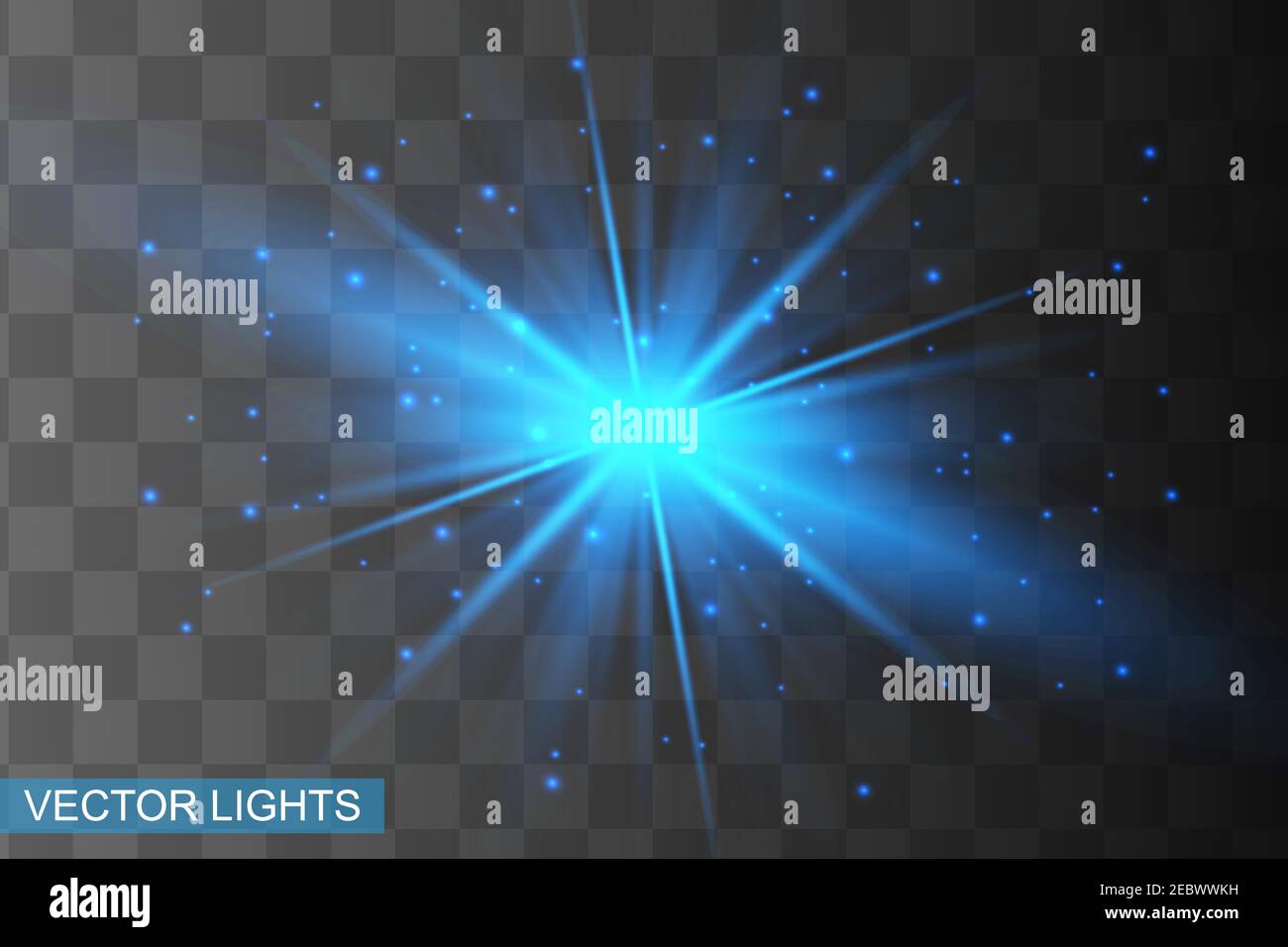 Blue glowing lights effects isolated on background. Glow light effect ...