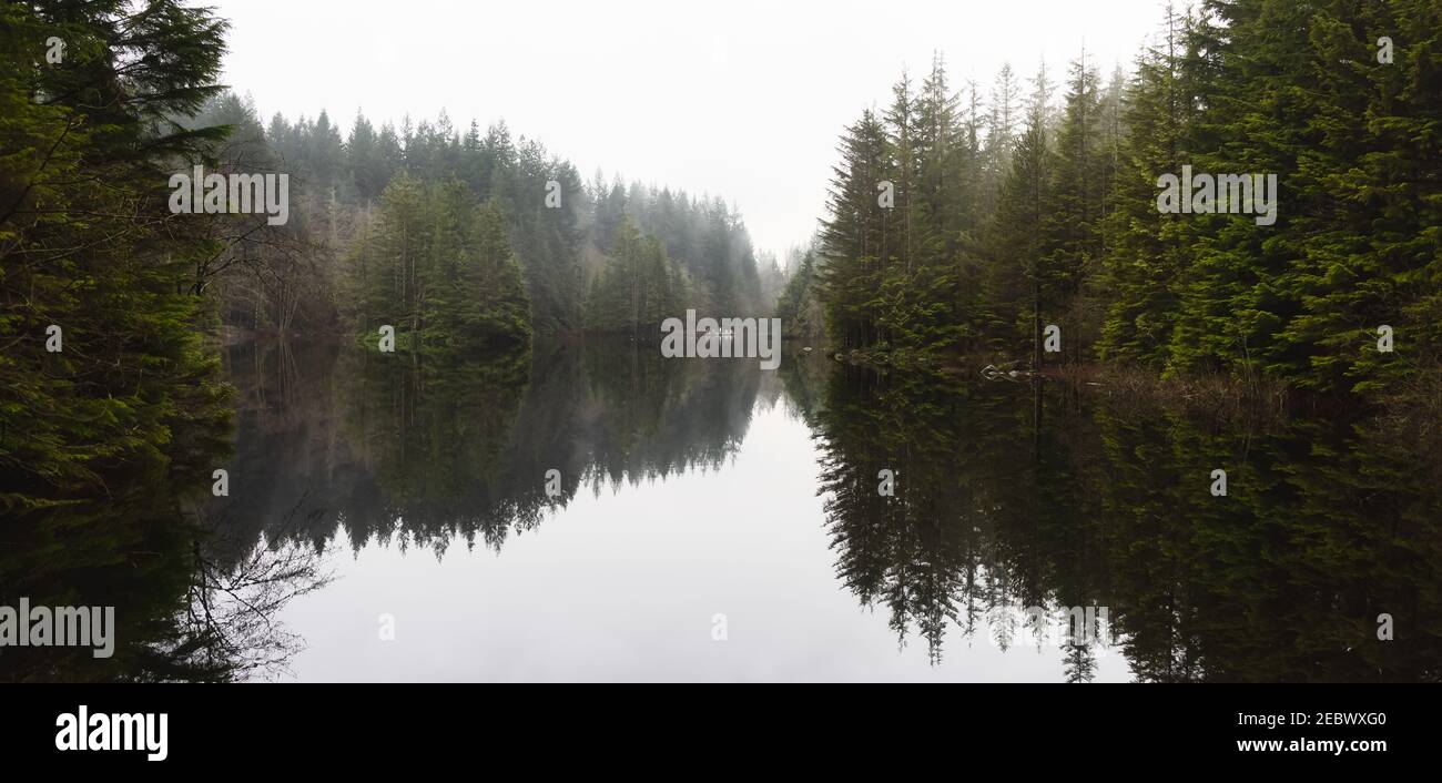 Beautiful Panoramic View of a Scenic Lake Stock Photo - Alamy