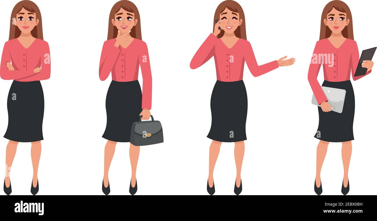 Cartoon woman folded arms hi-res stock photography and images - Alamy