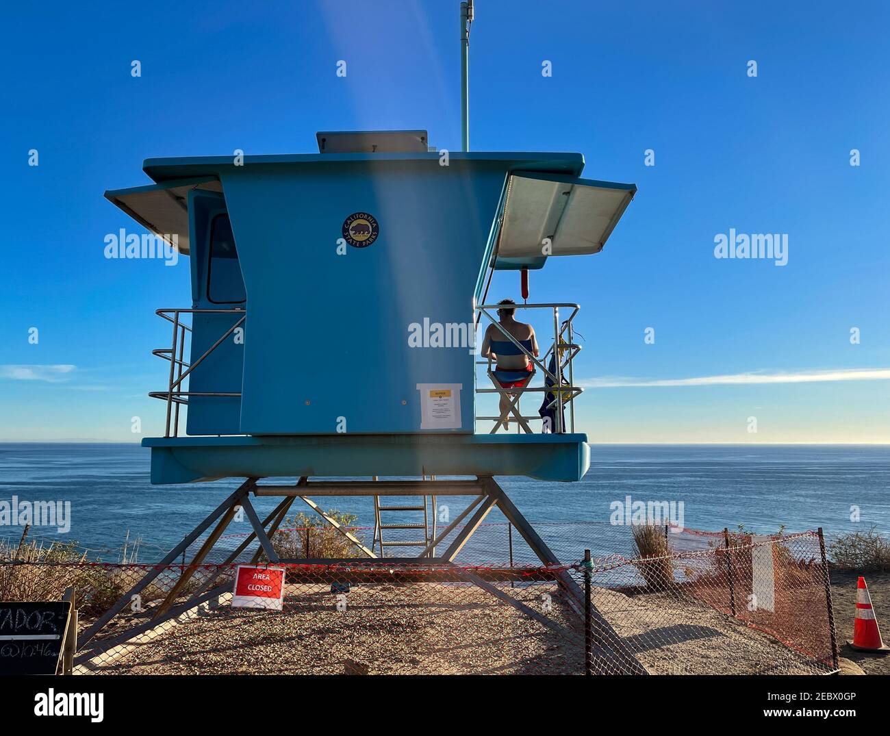 Malibu, CA USA - Jan 20, 2021: Close up view of lifeguard station with ...