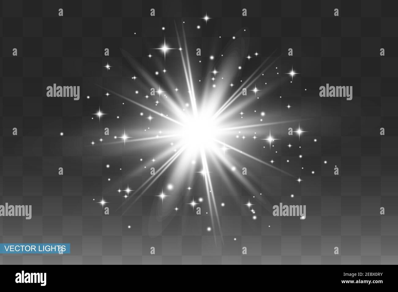 Abstract white laser beam. Transparent isolated on black background ...