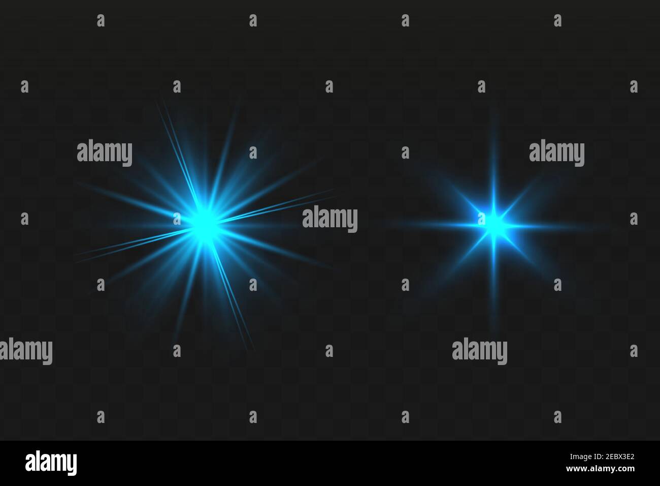 Blue glowing lights effects isolated on background. Glow light effect ...