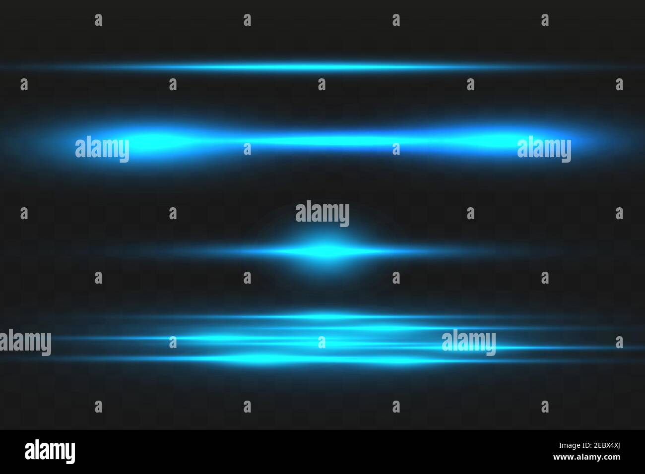 Abstract blue laser beam. Transparent isolated on black background ...