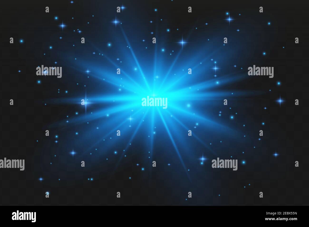 Blue glowing lights effects isolated on background. Glow light effect ...