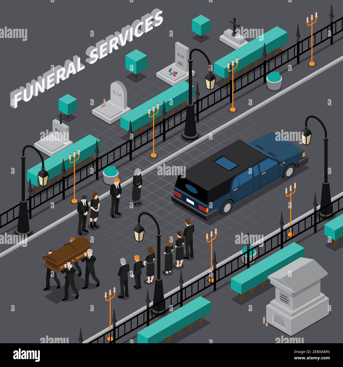 During her funeral service Stock Vector Images - Alamy