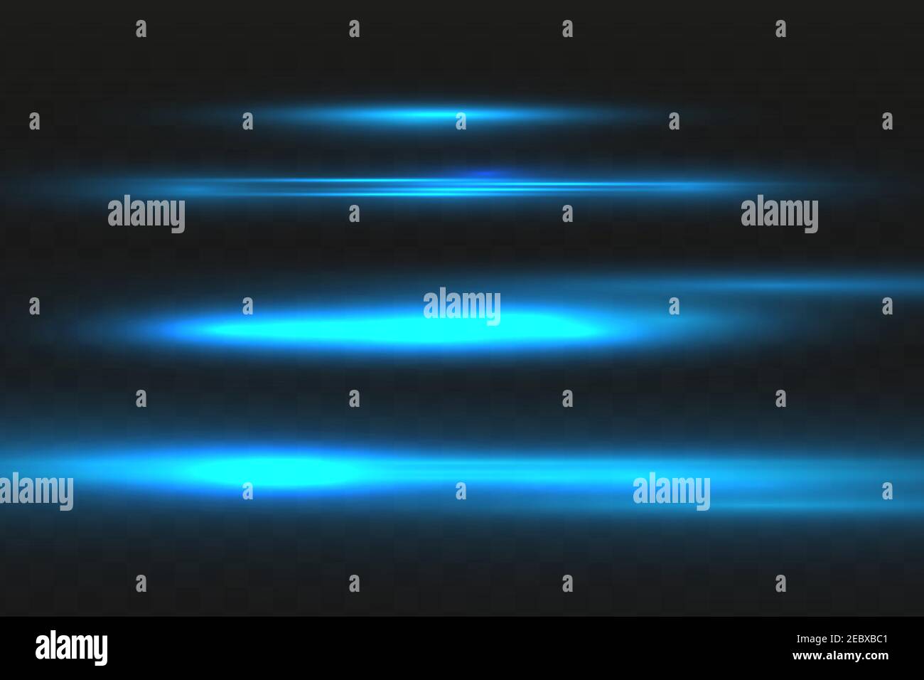 Abstract blue laser beam. Transparent isolated on black background ...