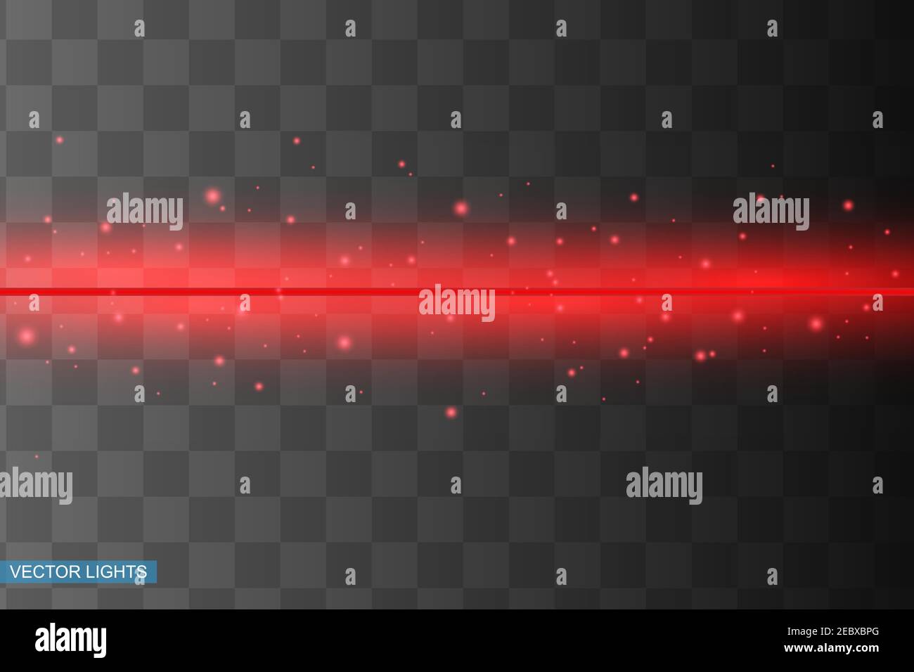 Abstract red laser beam. Transparent isolated on black background ...
