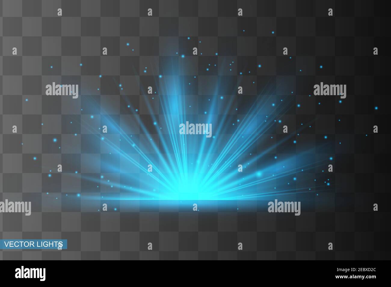 Blue glowing lights effects isolated on background. Glow light effect ...