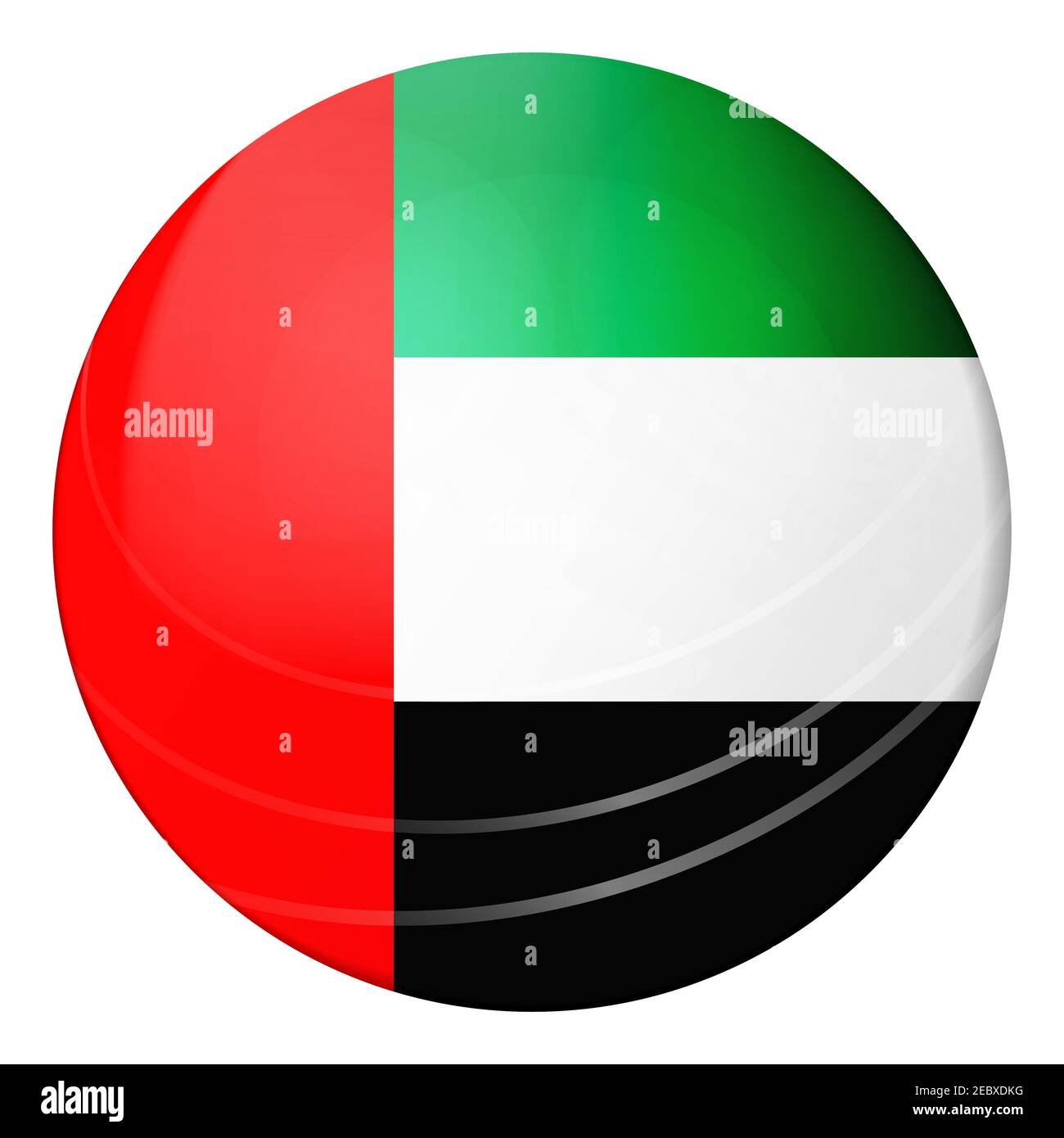 Glass light ball with flag of United Arab Emirates. Round sphere ...