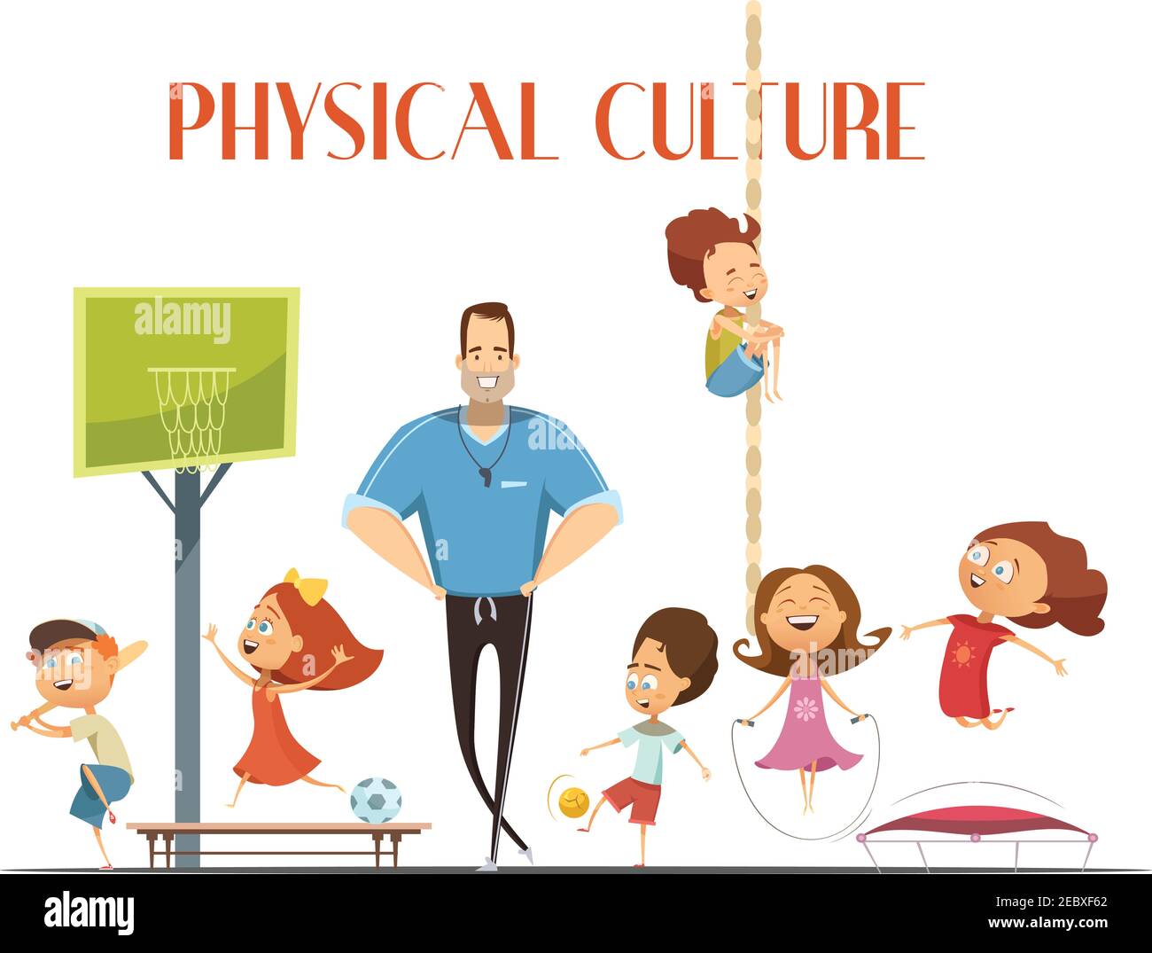 Primary school physical culture teacher enjoys modern sport facility ...