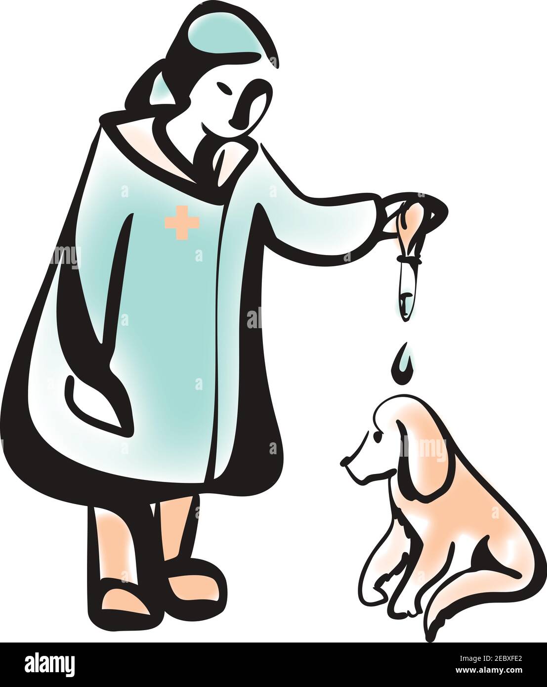 Veterinarian Checkup Dogs, Vaccination in Clinic Stock Vector Image ...