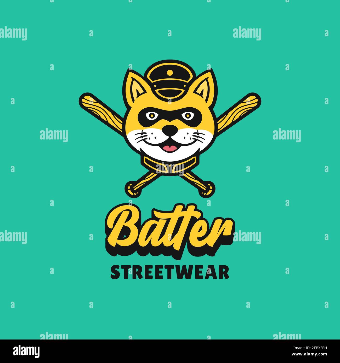 clothing brand logo with a cartoonish animal graphic Stock Photo - Alamy
