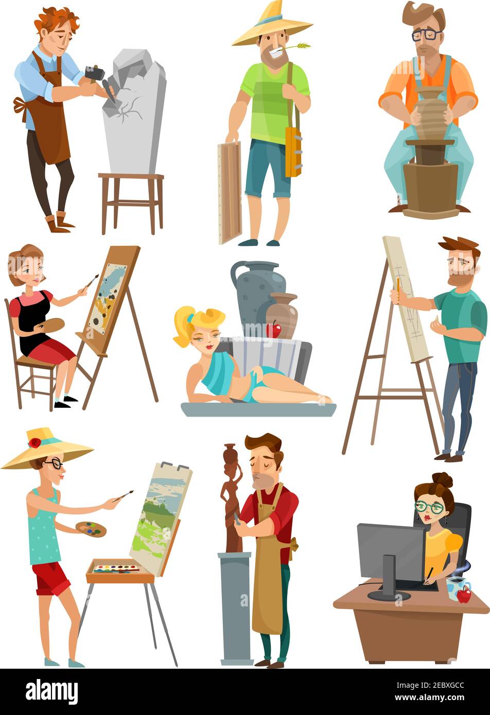 Painters model Stock Vector Images - Alamy
